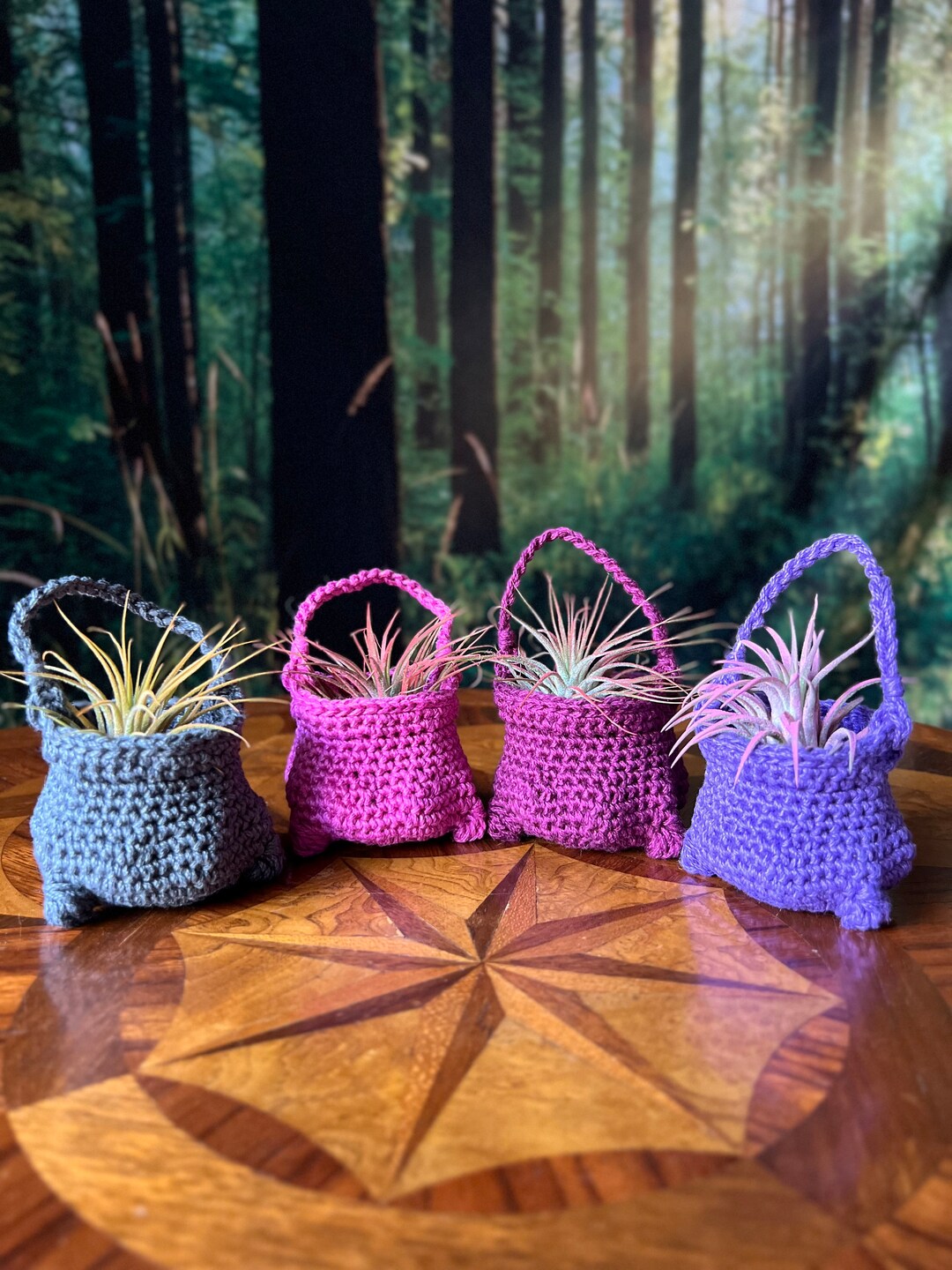 Crochet Cauldron Air Plant Hanger | Air Plant Pot | Witchy Home Decor ...