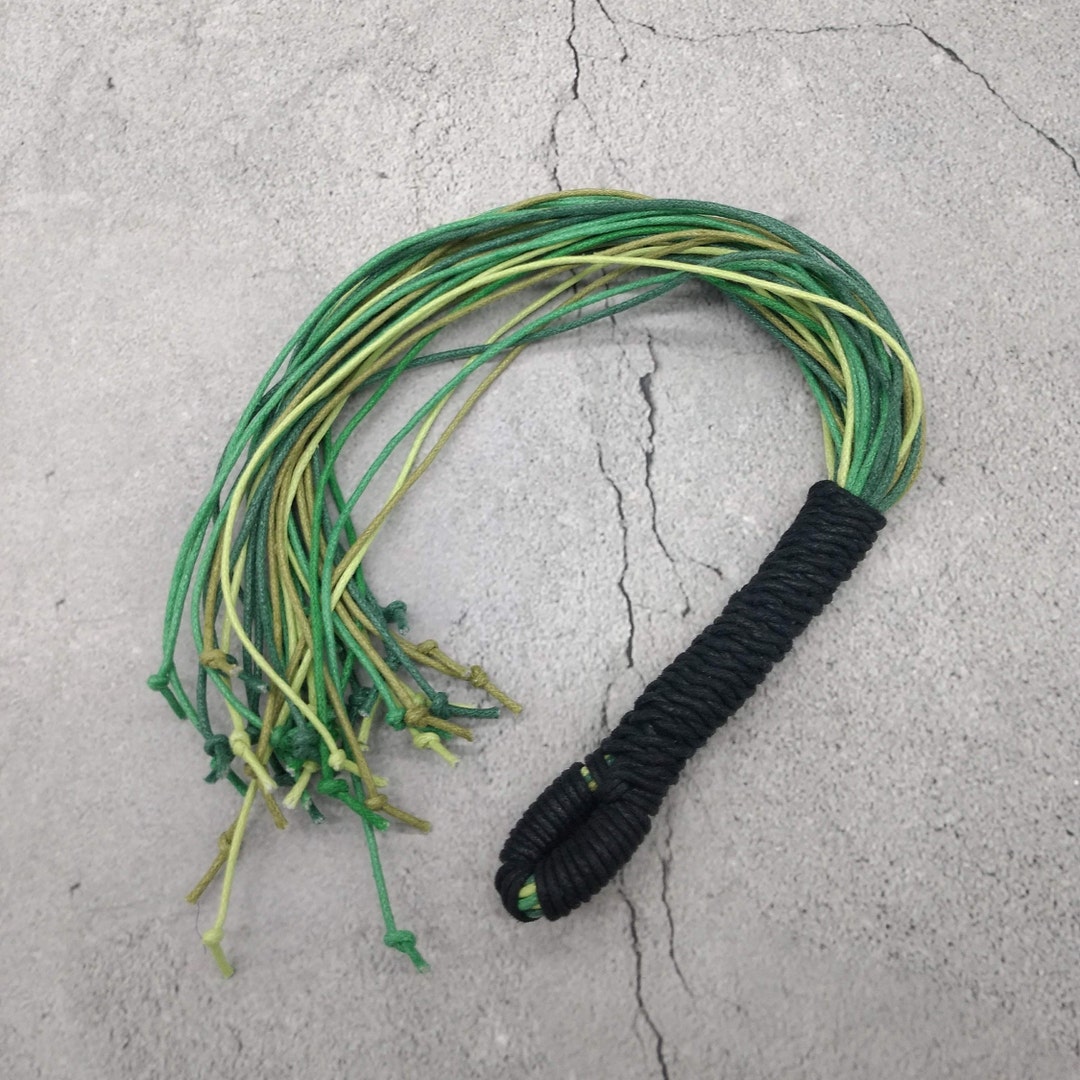 BDSM Vegan Flogger, Mature Sex Toy, Tonal Green and Black, 16 ...