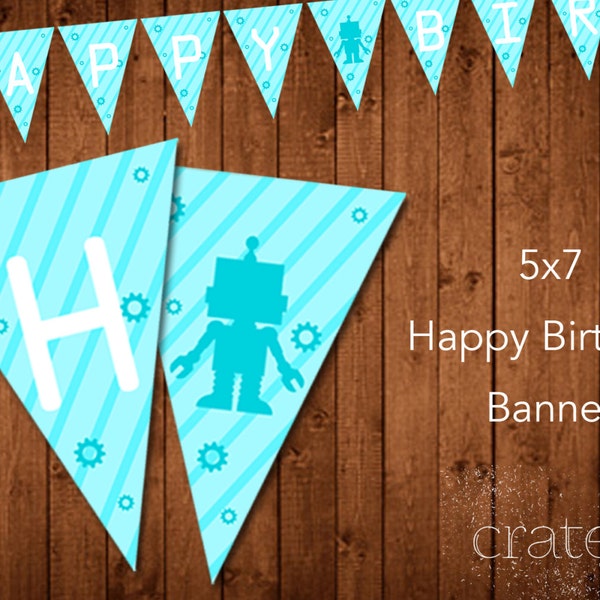 Robot Banner - Etsy