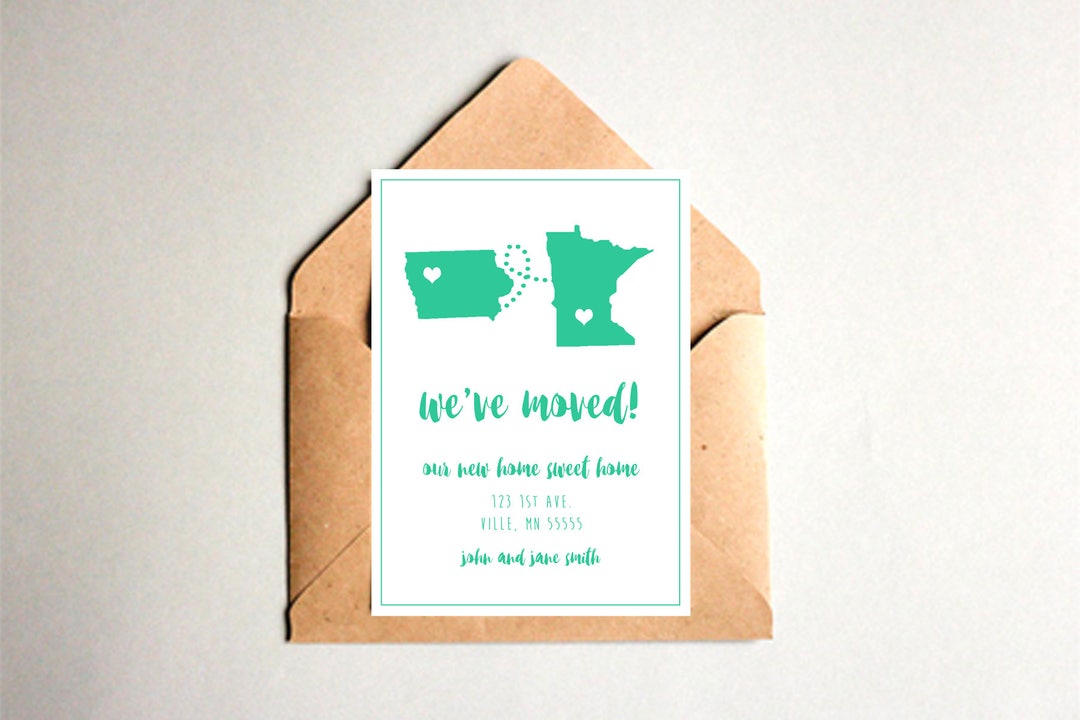 States Map Custom Moving Announcement Printable New Home - Etsy