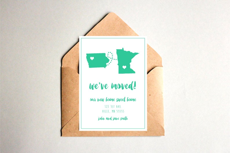 States Map Custom Moving Announcement Printable New Home - Etsy