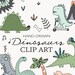 Dinosaurs Clip Art Set - Hand-drawn Dino Illustrations, Dinosaur Design ...