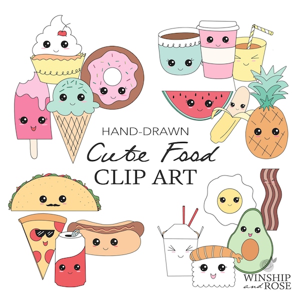 Cute Pizza Clip Art - Etsy