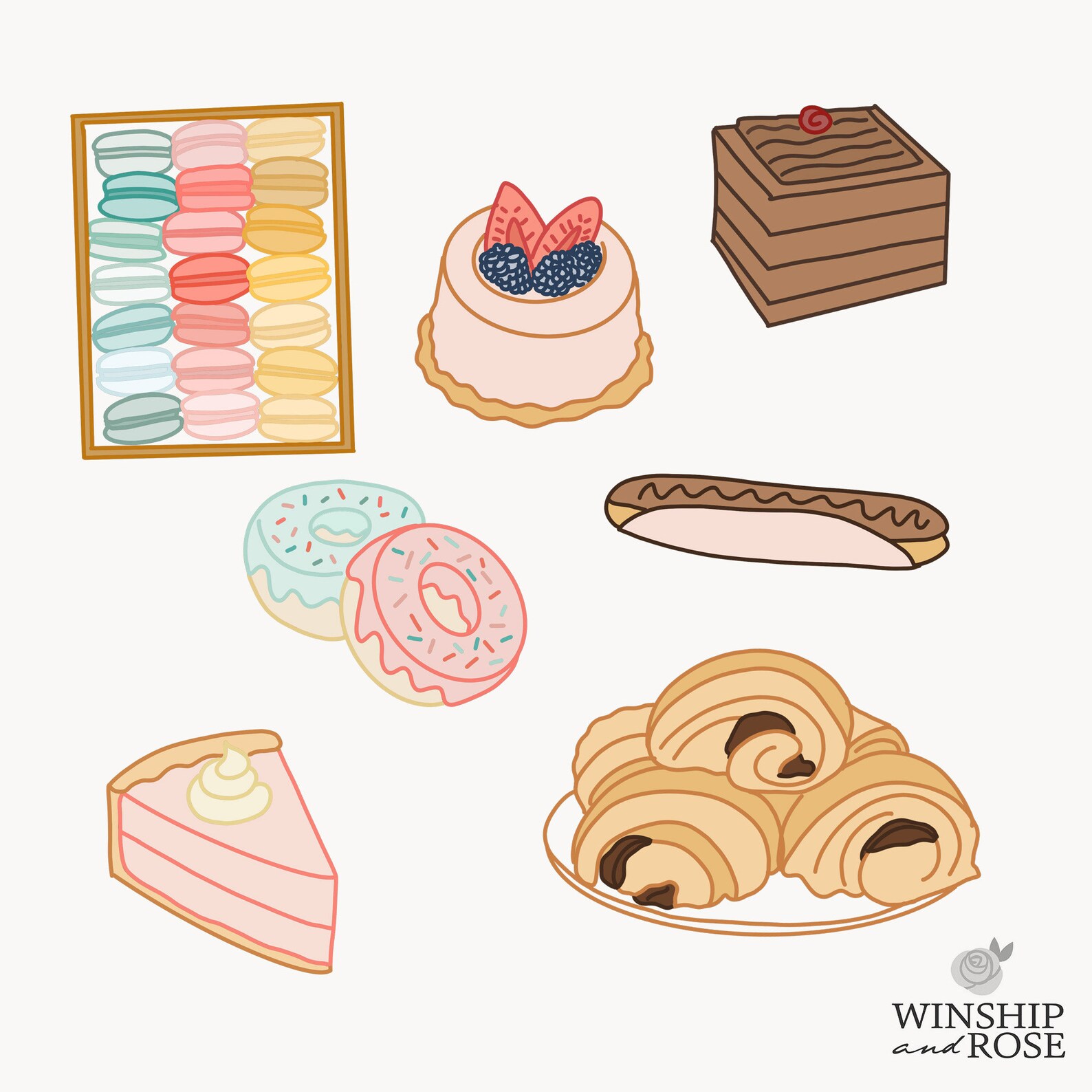 Bakery Clip Art - Hand Drawn Baking Doodle Graphics - 39 Baking Designs ...