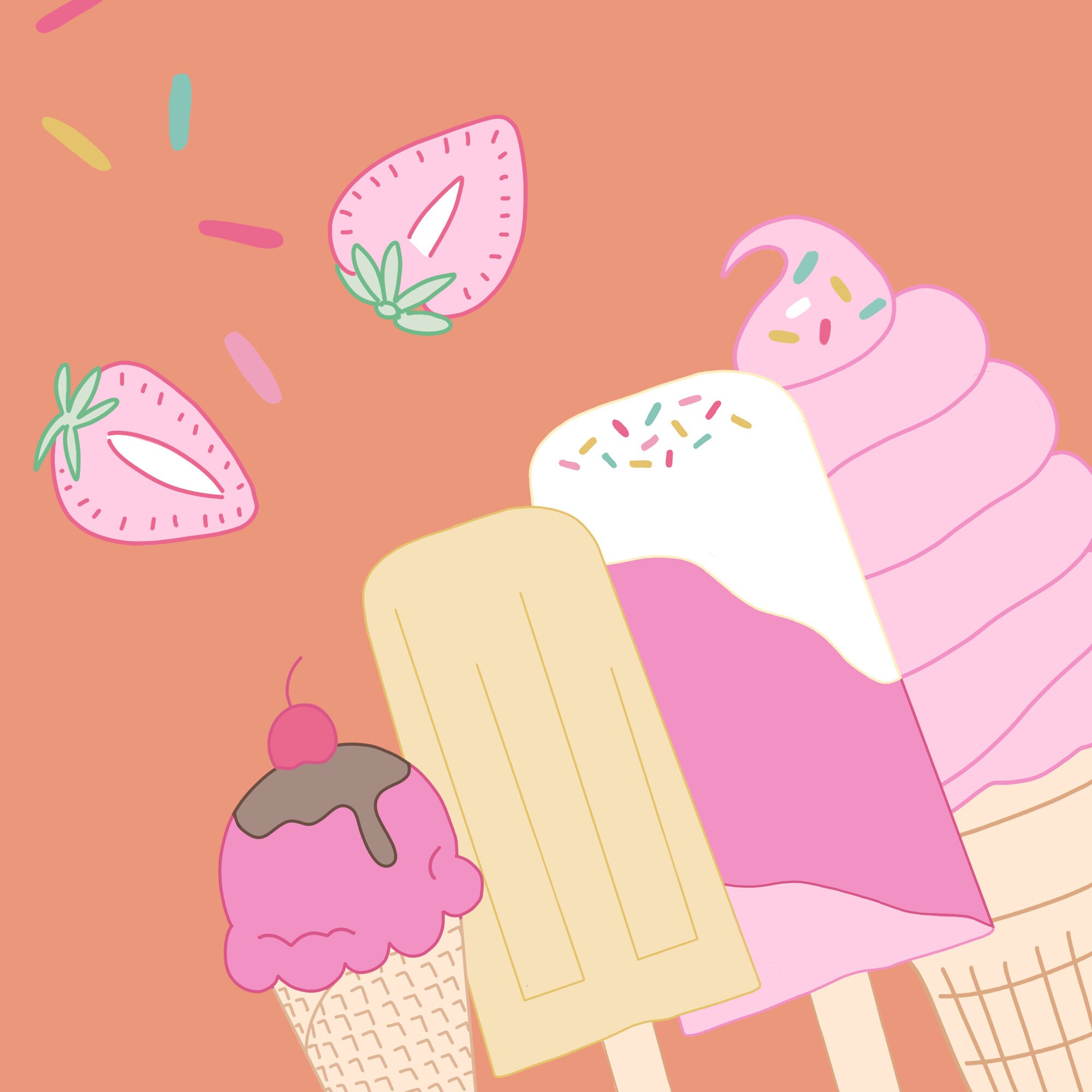 Ice Cream Clip Art Set Hand-drawn Popsicle, Ice Cream Cone Dessert ...