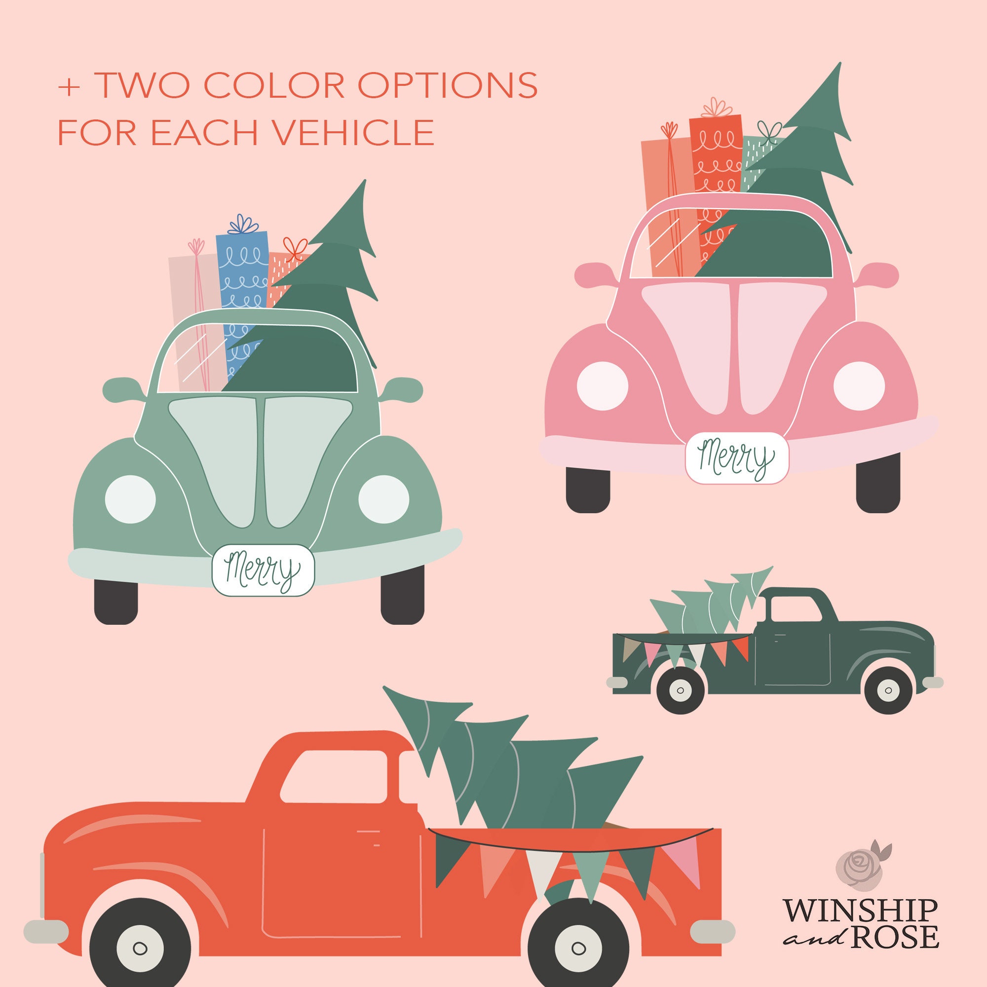Christmas Truck Clip Art - Christmas Car & Truck, Holiday Truck ...