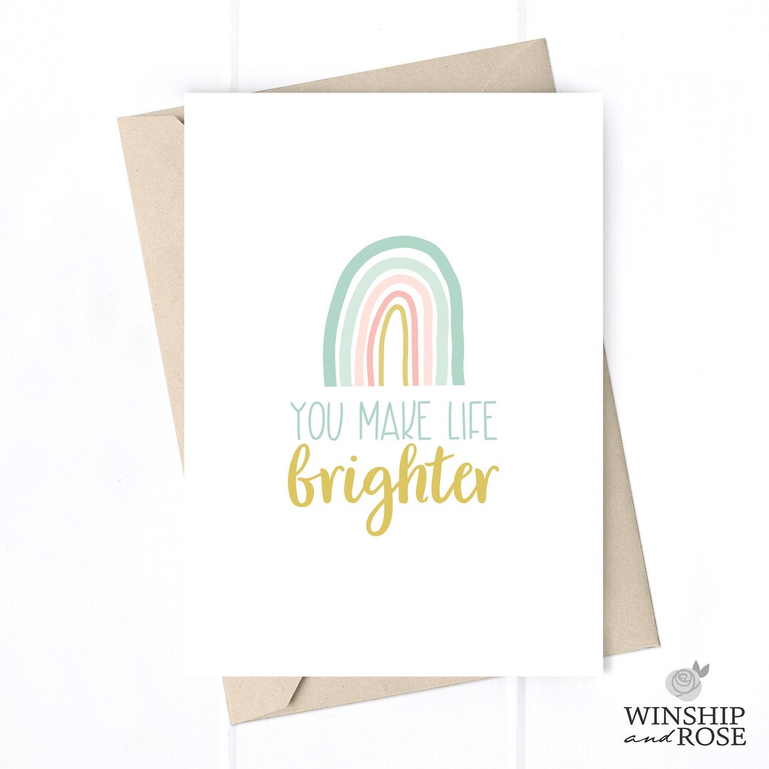 Printable Rainbow Card Cute Card Rainbow Card 5x7 - Etsy