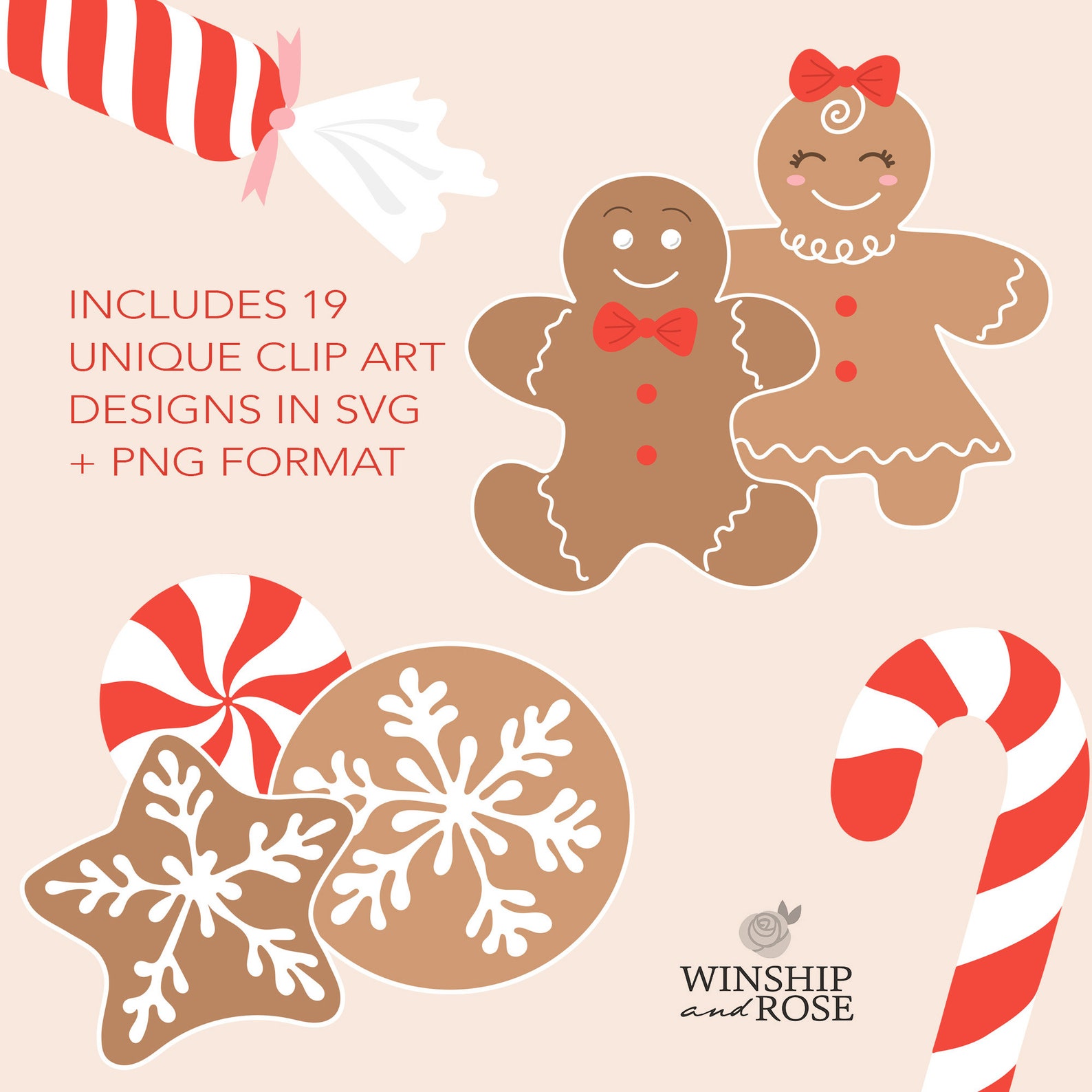 Christmas Gingerbread Candy Clip Art - Christmas Candy, Gingerbread ...