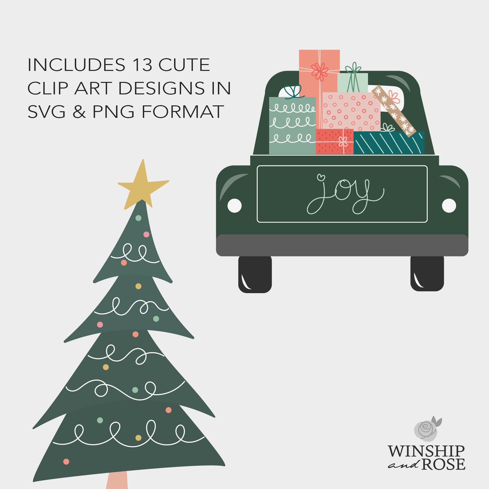 Christmas Truck Clip Art - Christmas Car & Truck, Holiday Truck ...