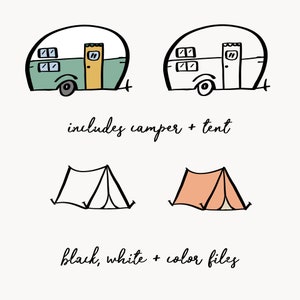 Camping Clip Art - Hand Drawn Outdoors Camping Graphics - 27 Camp ...