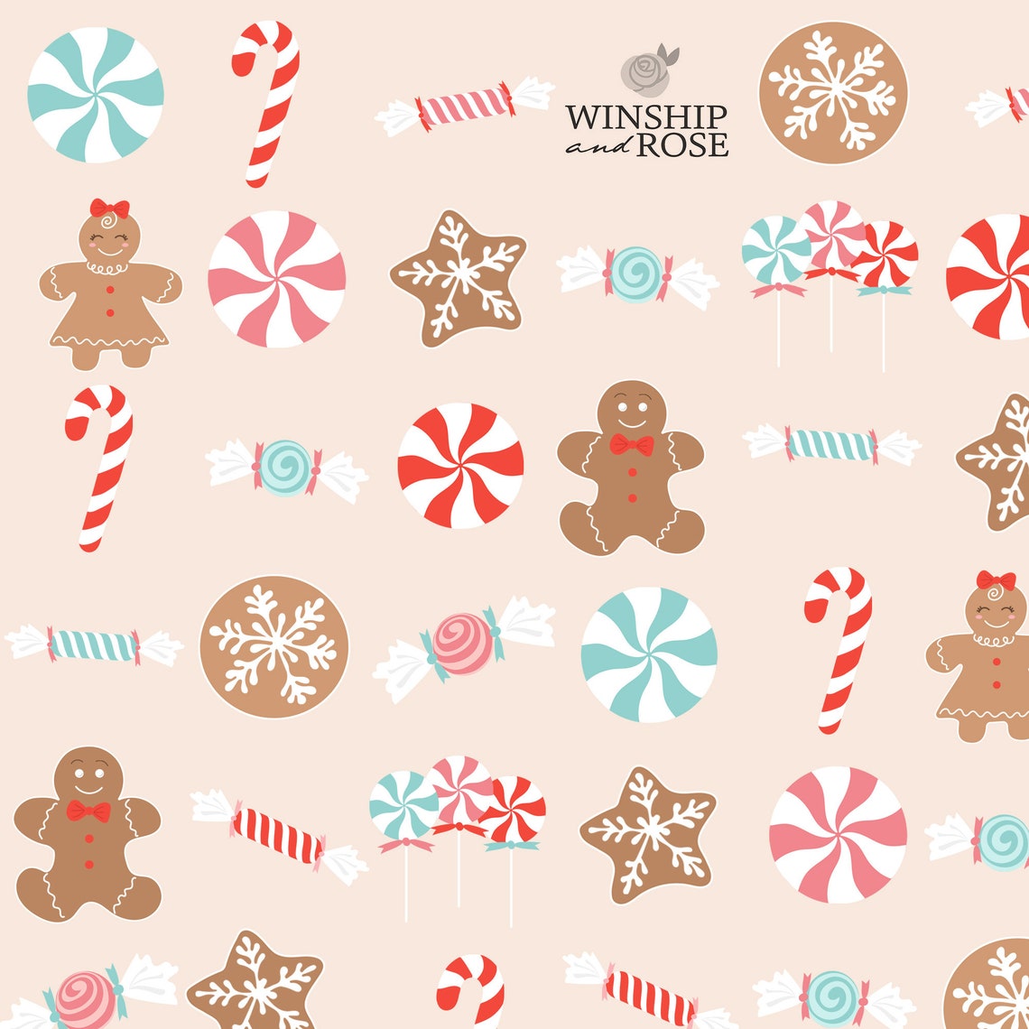 Christmas Gingerbread Candy Clip Art - Christmas Candy, Gingerbread ...