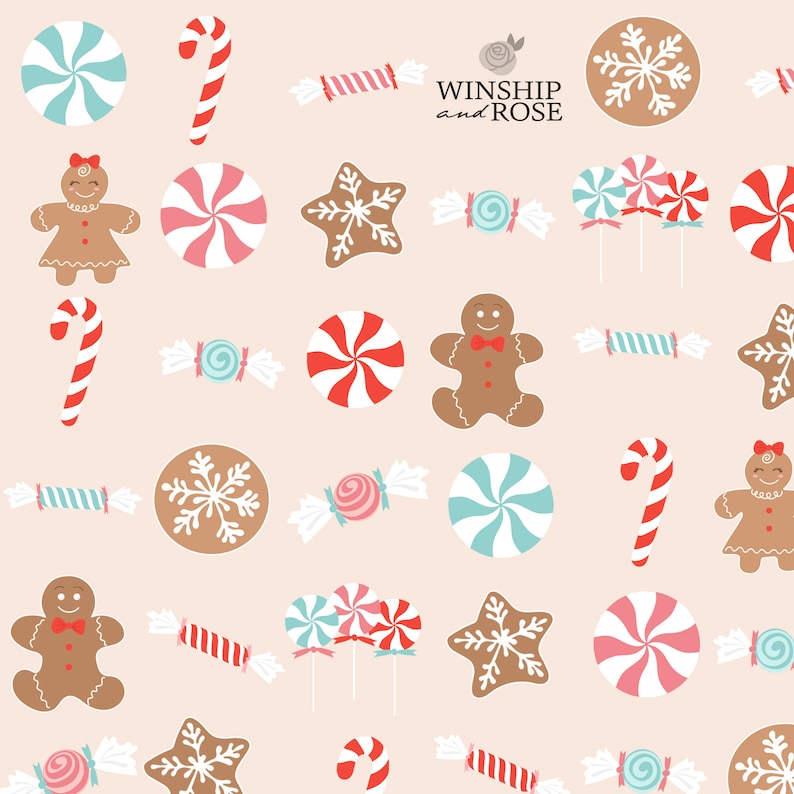 Christmas Gingerbread Candy Clip Art - Christmas Candy, Gingerbread ...