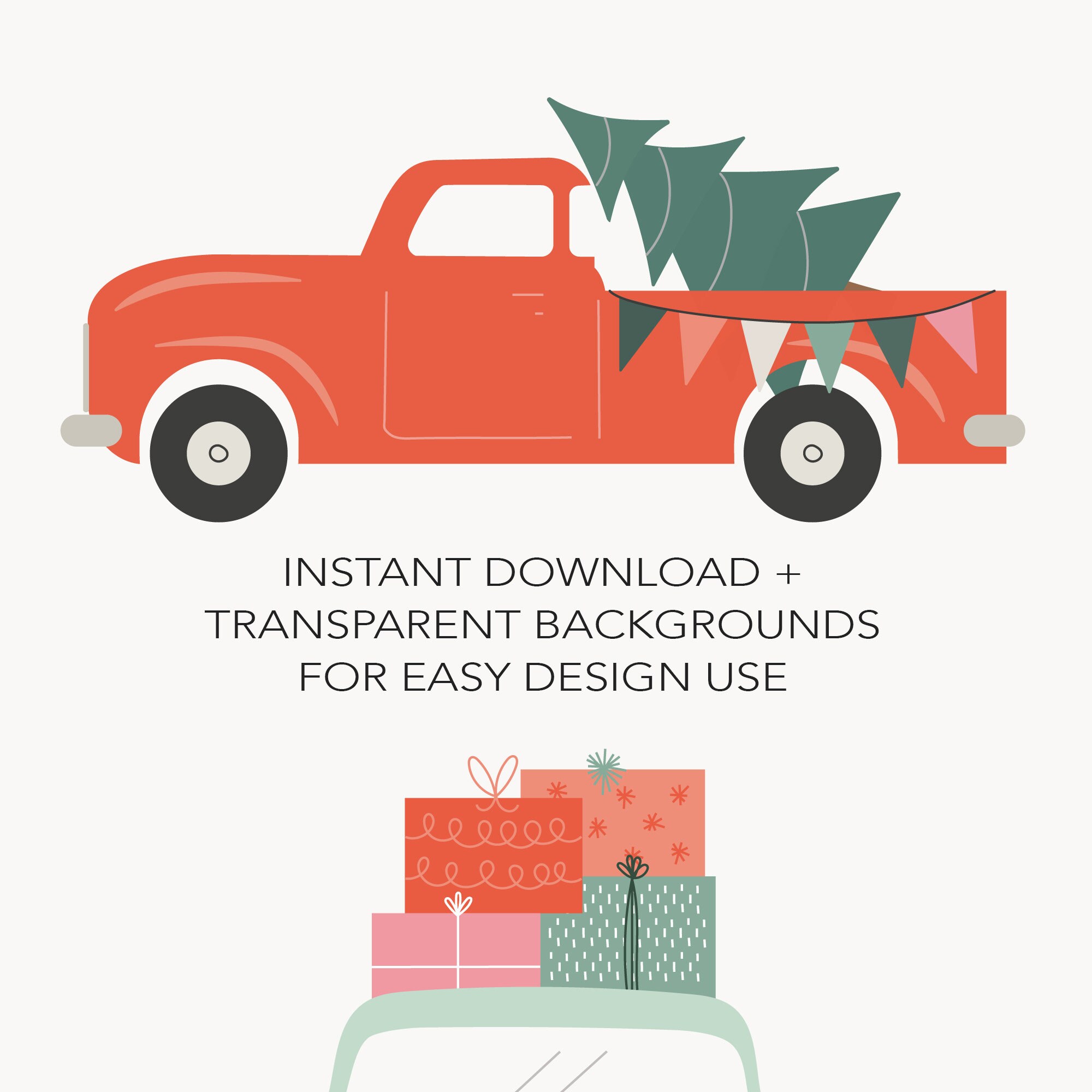 Christmas Truck Clip Art - Christmas Car & Truck, Holiday Truck ...