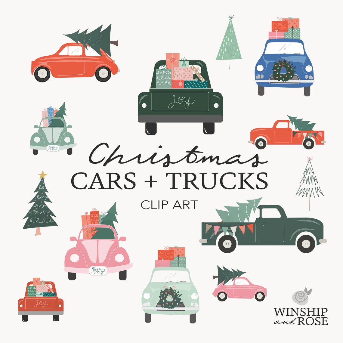 Christmas Truck Clip Art - Christmas Car & Truck, Holiday Truck ...