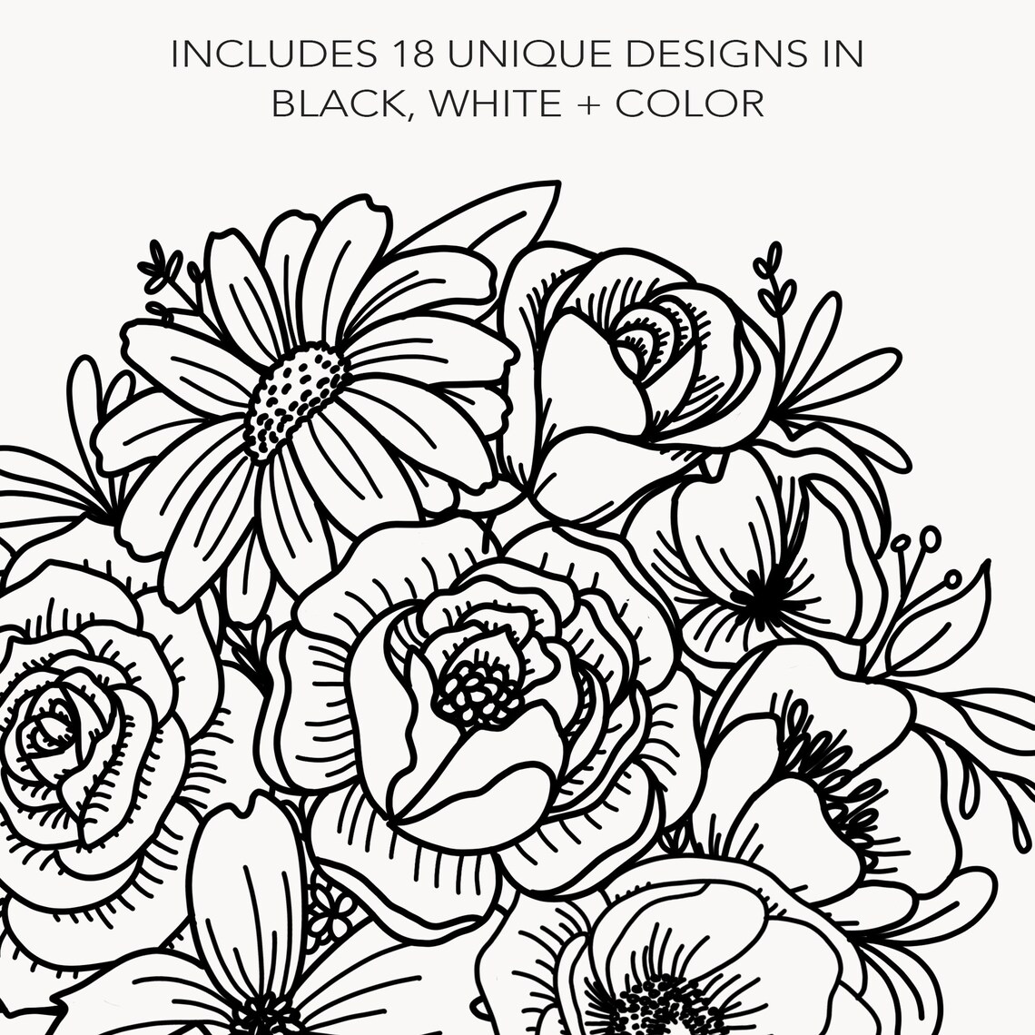 Spring Florals Clip Art Hand Drawn Flower Clip Art Spring - Etsy
