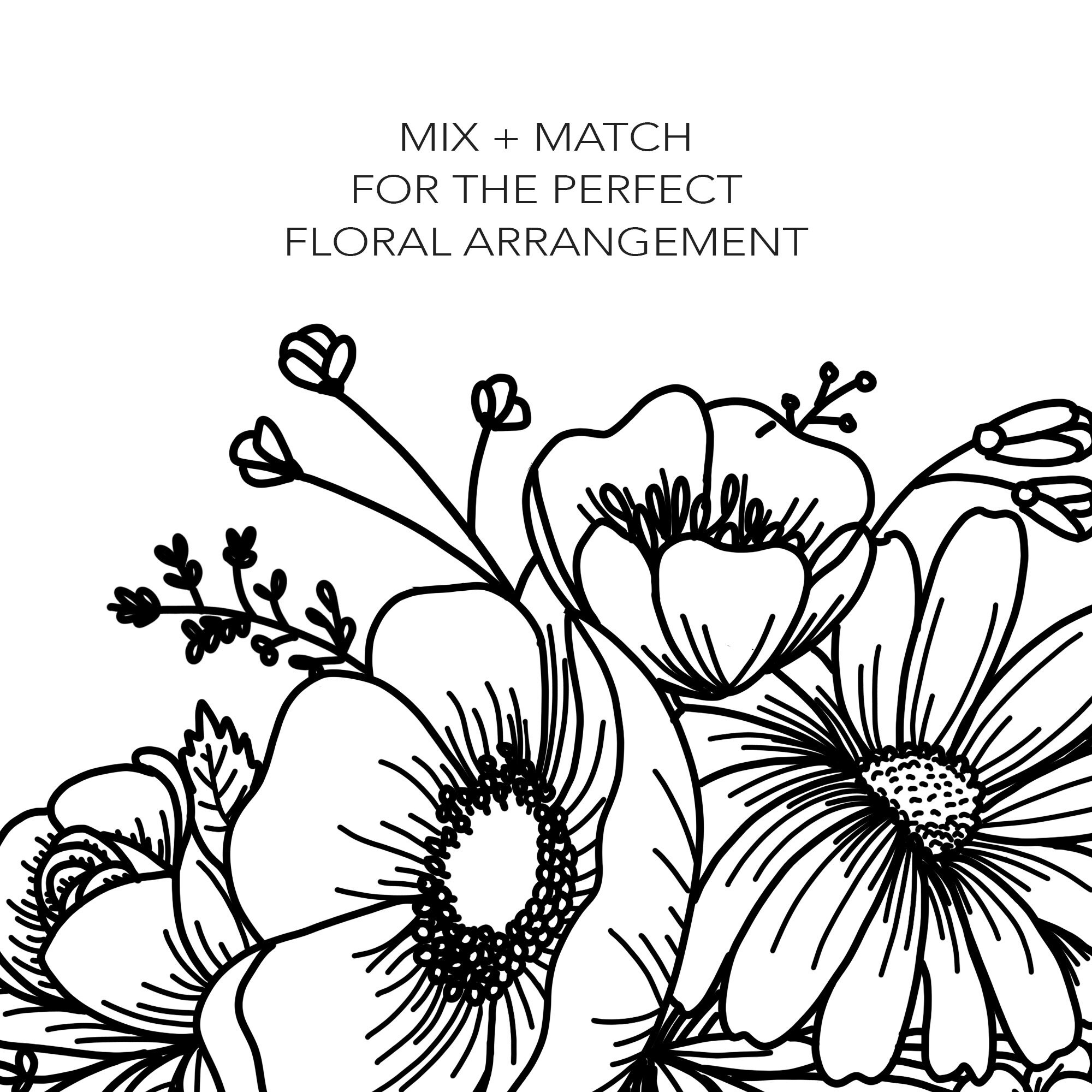 Spring Florals Clip Art Hand Drawn Flower Clip Art Spring - Etsy