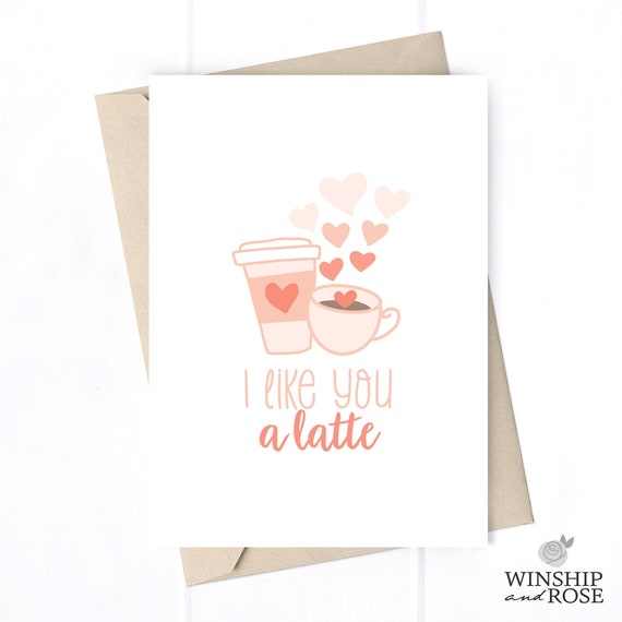 Printable Valentines Day Card Coffee Valentine Card 5x7 | Etsy