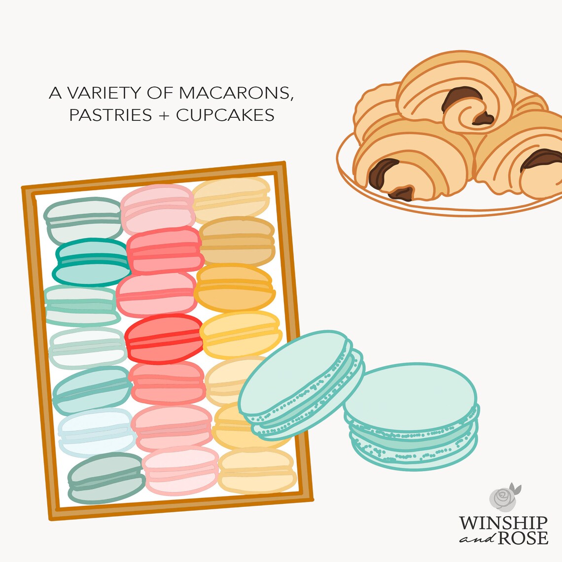 Bakery Clip Art Hand Drawn Baking Doodle Graphics 39 Baking Designs ...