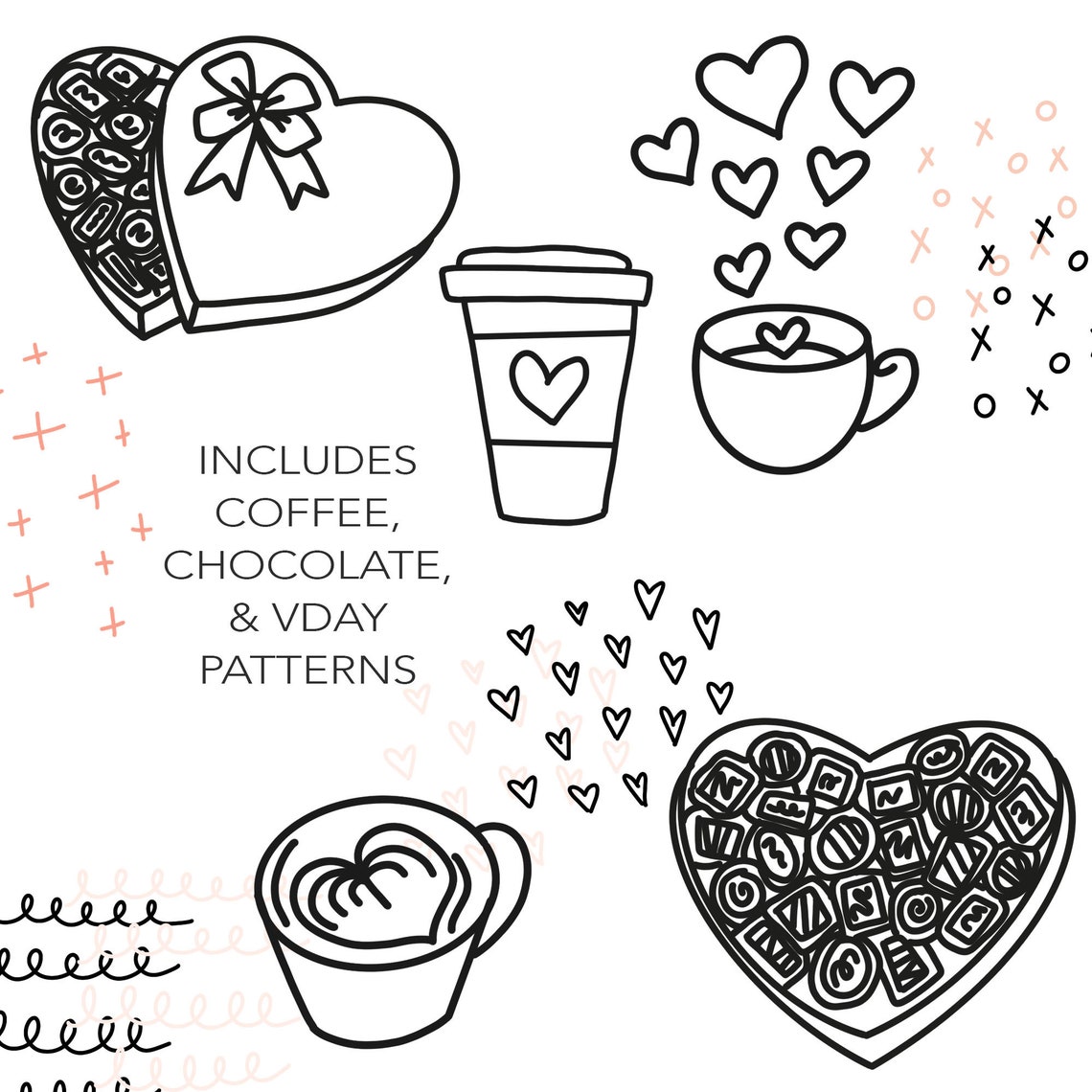 Valentines Day Clip Art Valentine Clip Art, Love Clip Art, Vday Doodles ...