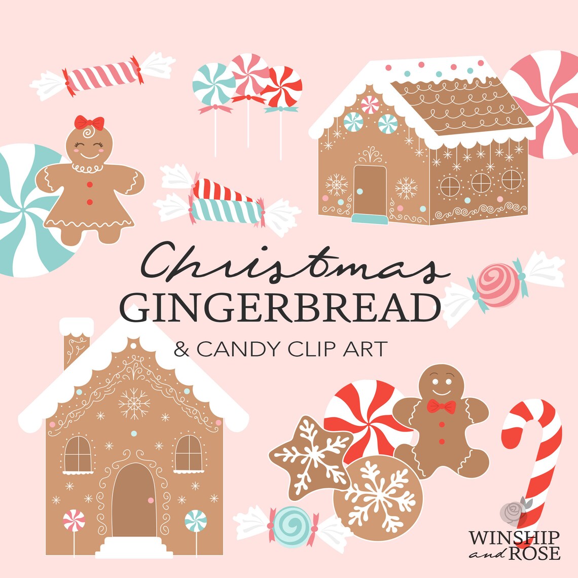 Christmas Gingerbread Candy Clip Art - Christmas Candy, Gingerbread ...