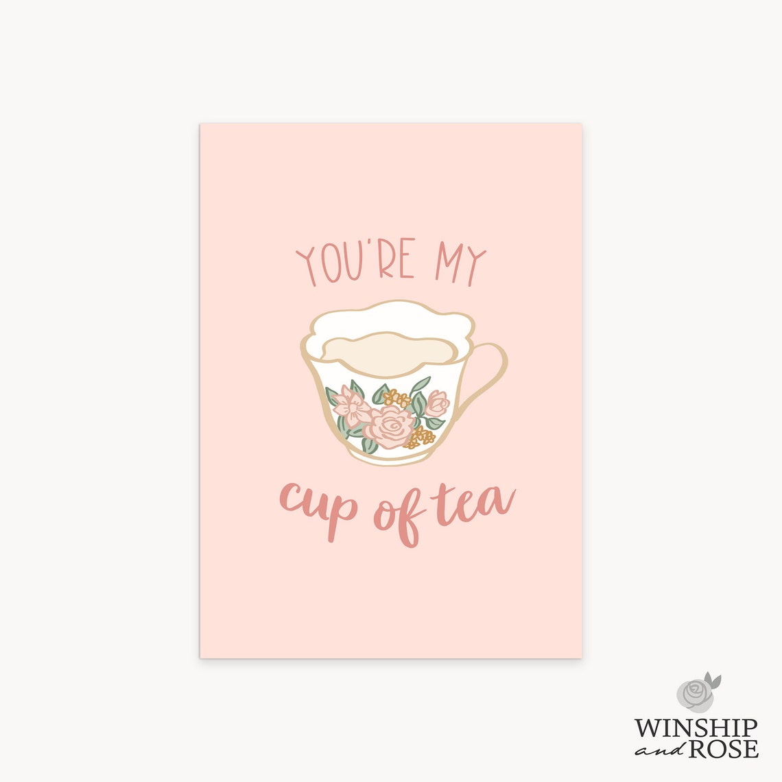 Printable Tea Card | Encouragement Card | Sweet Card | Cute Card ...