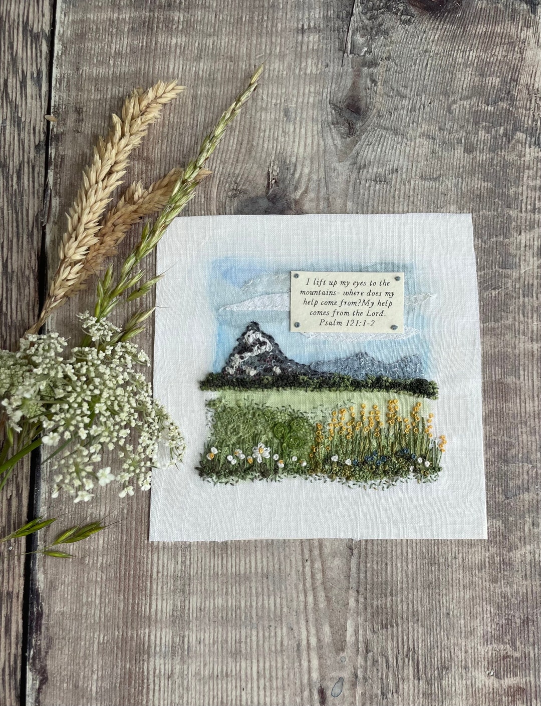 Bible Verse, Handstitched Countryside Embroidery, Slow Stitch ...