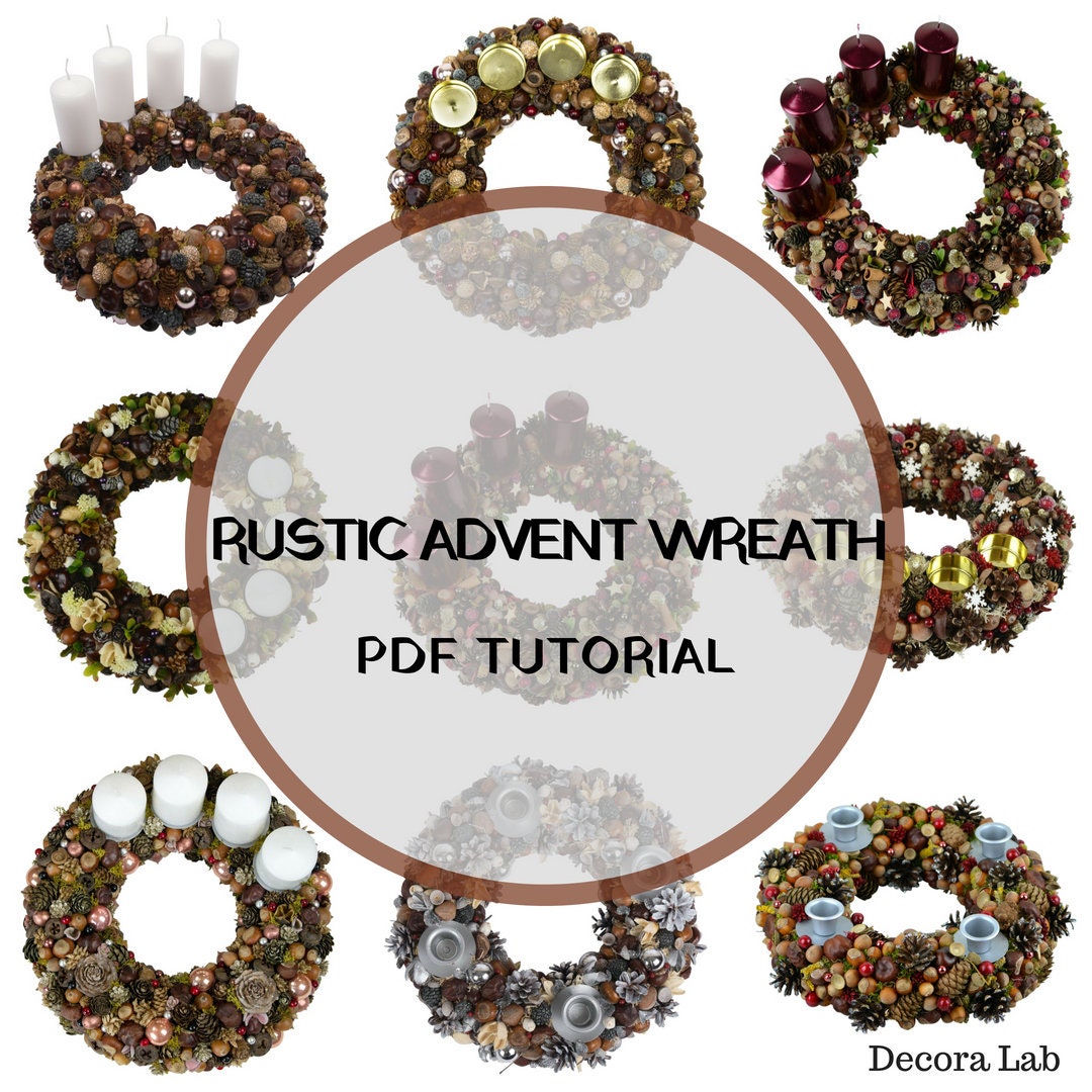 DIY Rustic Advent Wreath Tutorial, Wreath Tutorial, Christmas Wreath ...