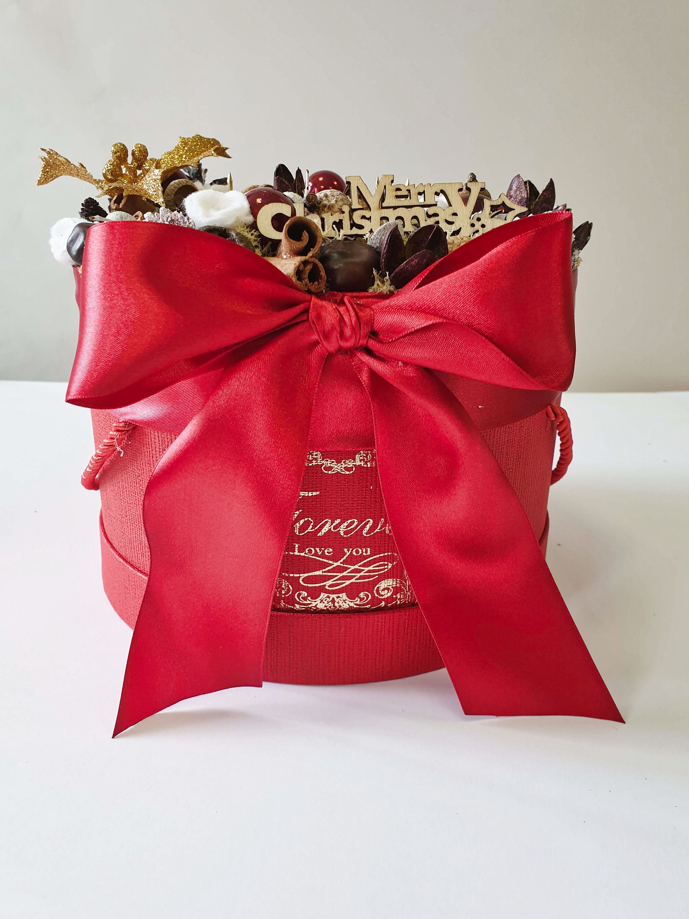 Rustic Christmas decor Red flower box Advent Christmas | Etsy