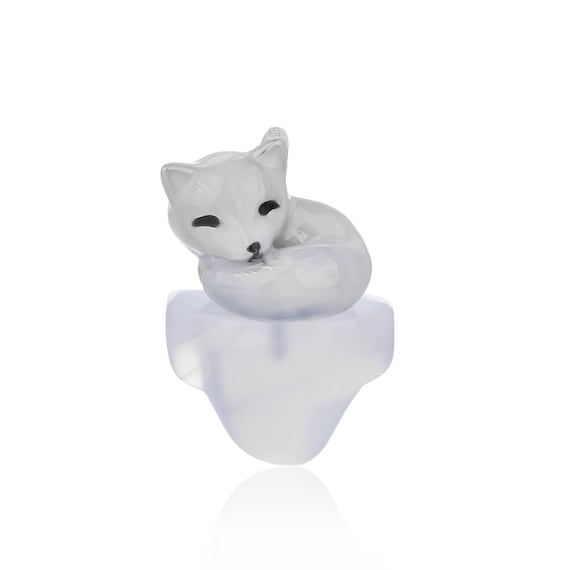 Energy Stone Sterling Silver ARCTIC FOX of Translucent Water - Etsy