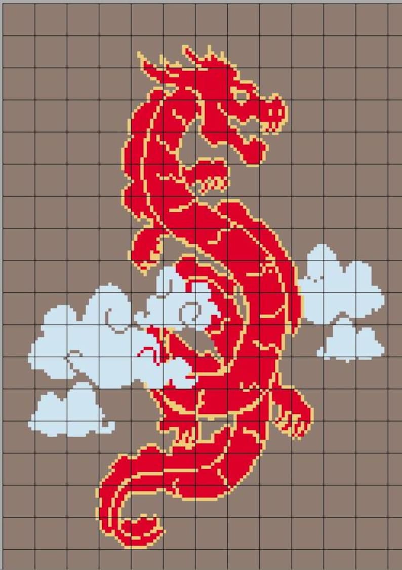 Chinese Dragon Afghan Pattern Grid - Etsy