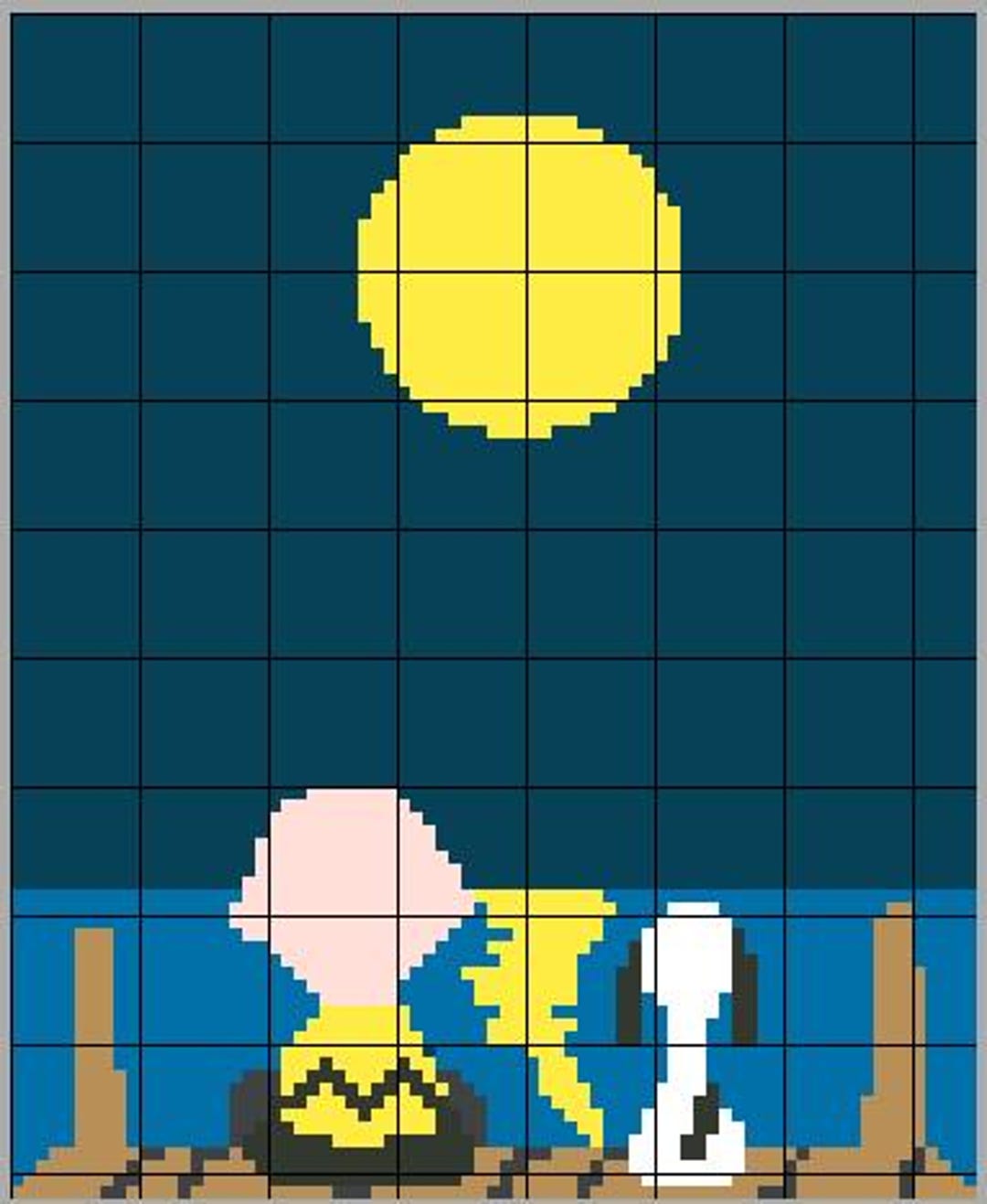 Pattern Grid for Charlie Brown and Snoopy Inspired Baby Afghan - Etsy