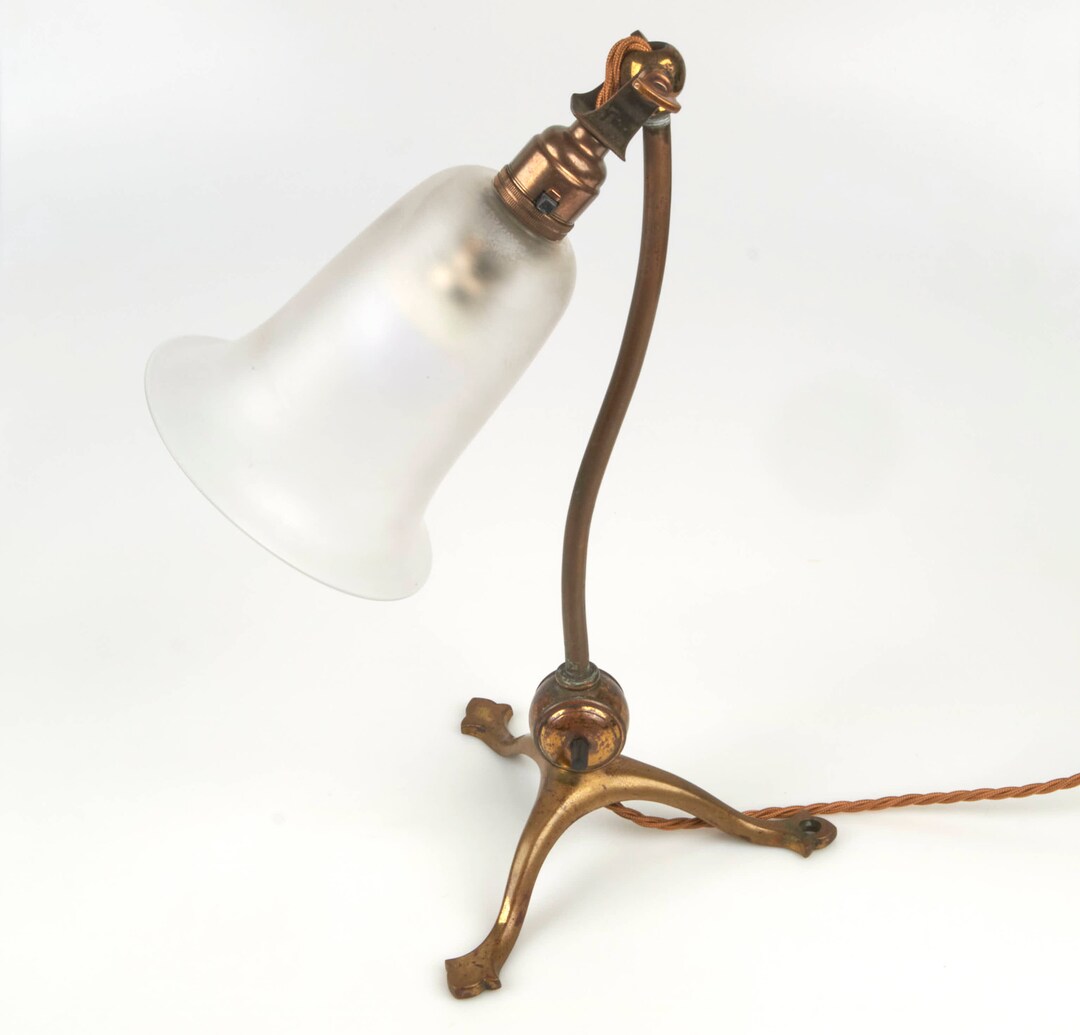 Antique 1900s W.A.S. Benson Arts and Crafts Brass Pullman Table Lamp ...