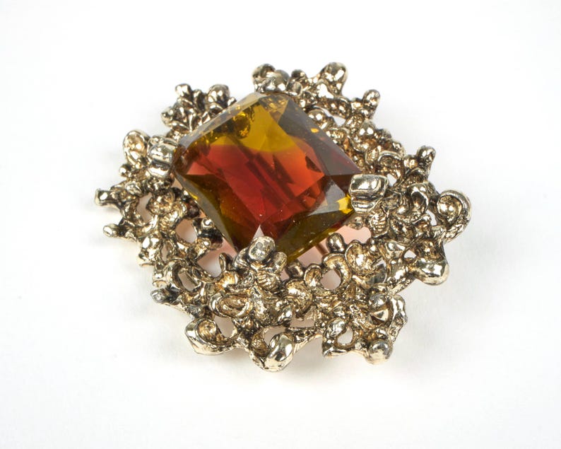 Vintage 1960’s ‘hollywood’ Brutalist Costume Jewellery Brooch. - Etsy
