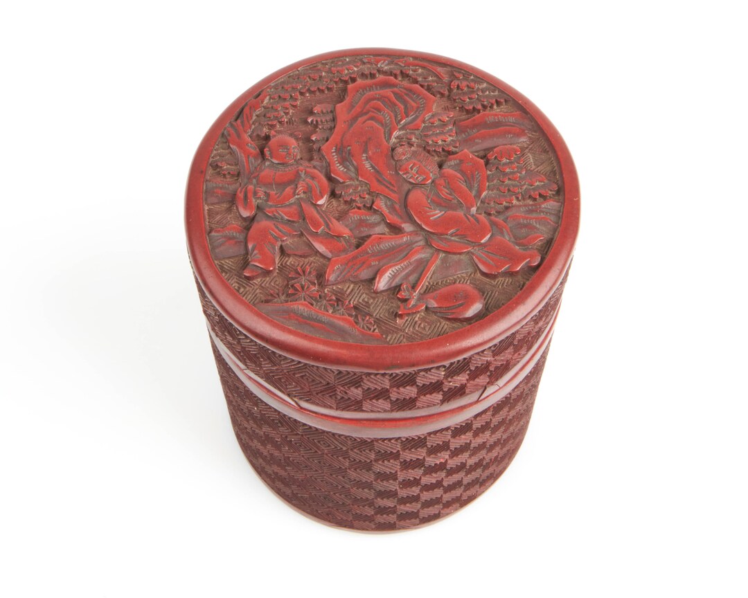 Antique 19th Century Chinese Cinnabar Lacquer Tea Caddy Box. - Etsy