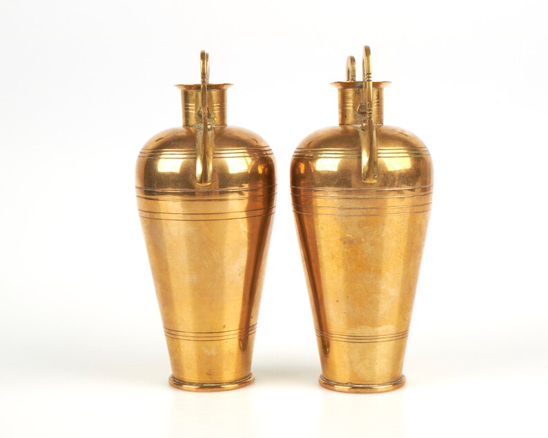 Pair of Dutch or Belgium 1900s Art Nouveau Brass Vases in the - Etsy