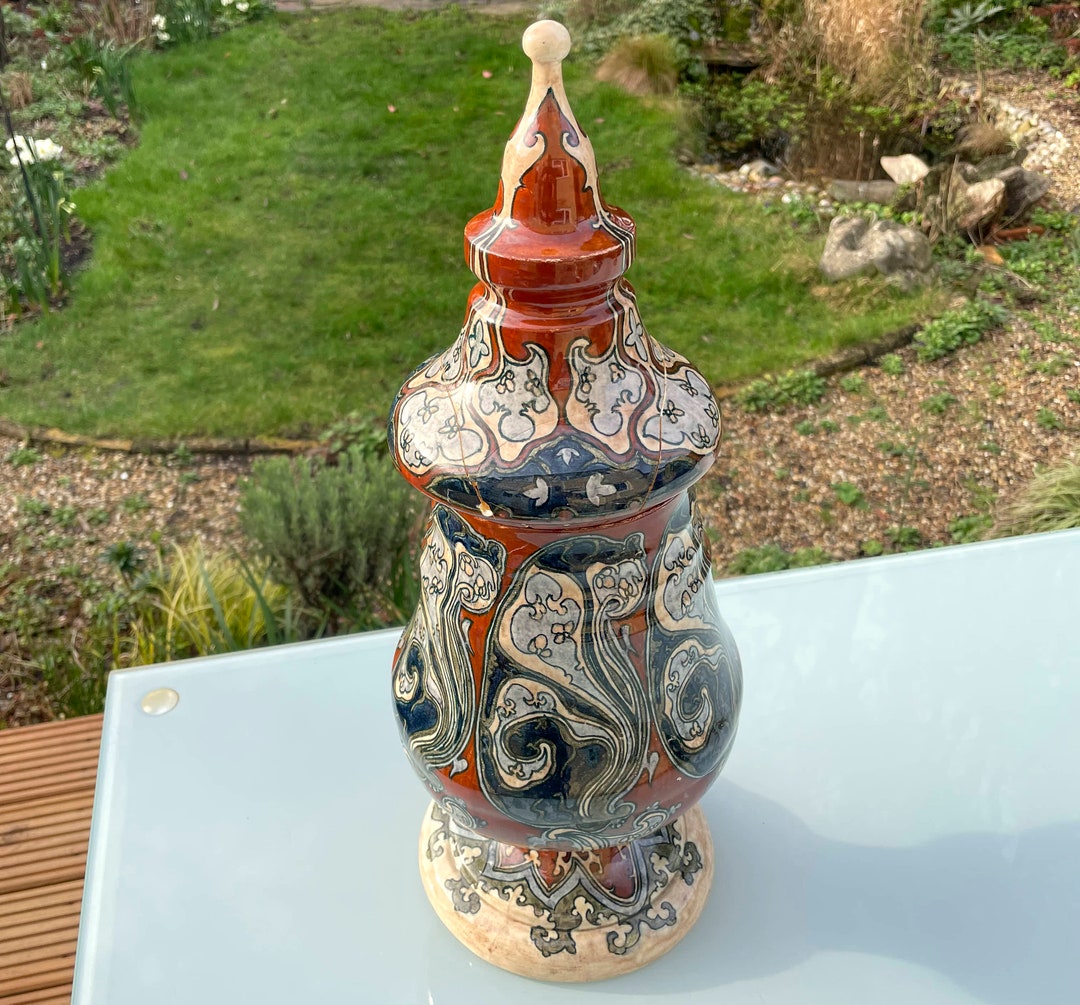 Rare and Large 1900s Art Nouveau Holland, Utrecht Pottery Vase and ...