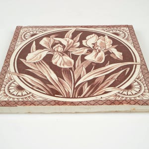 Antique 1890s Victorian Aesthetic Movement Iris Pottery Tile. - Etsy