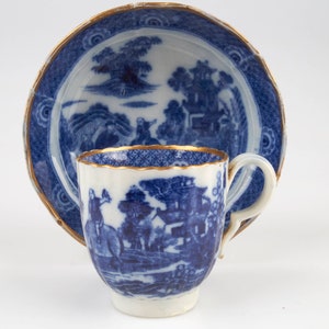 Antique Spode Transfer Printed 'boy on a Buffalo' Blue and White ...