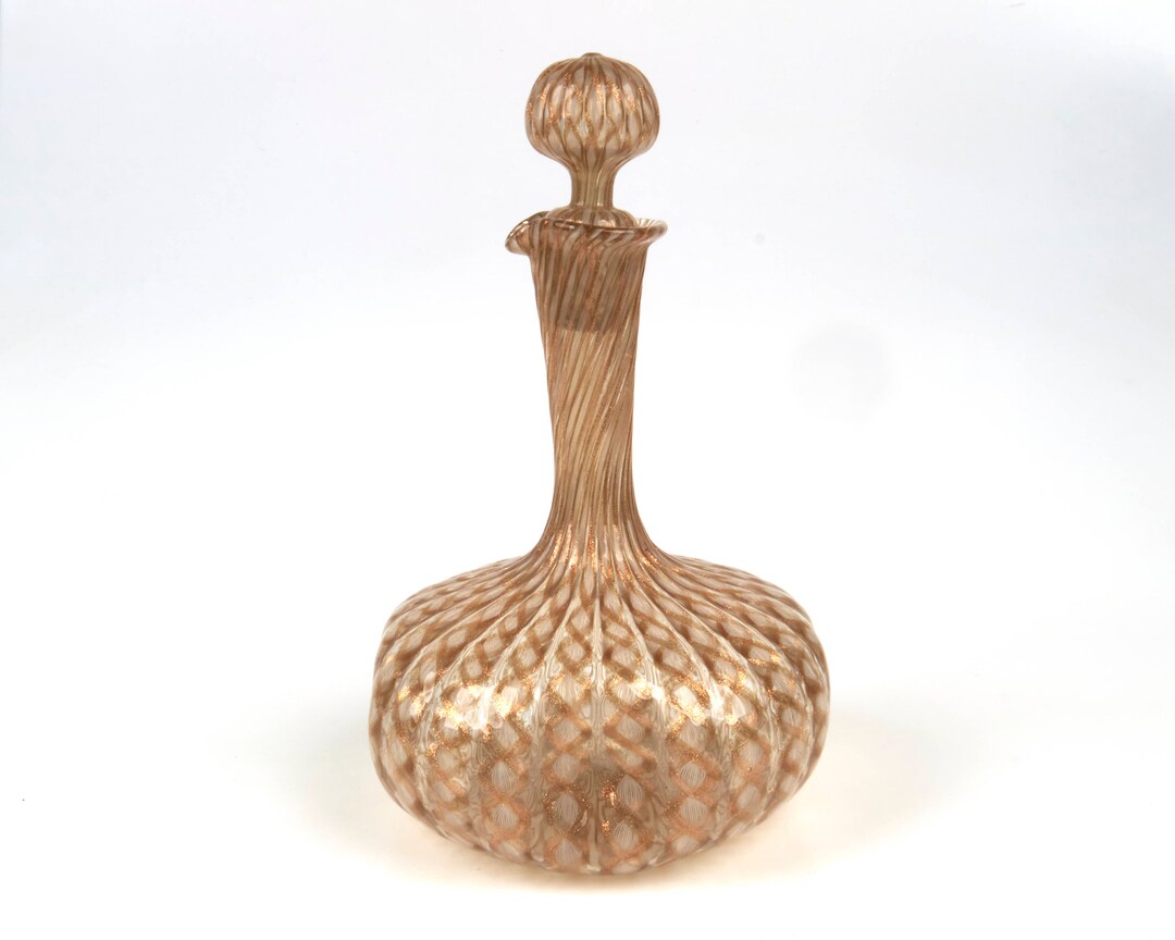 Antique 1900s Salviati Venetian Filigrana a Retortoli Glass Decanter ...