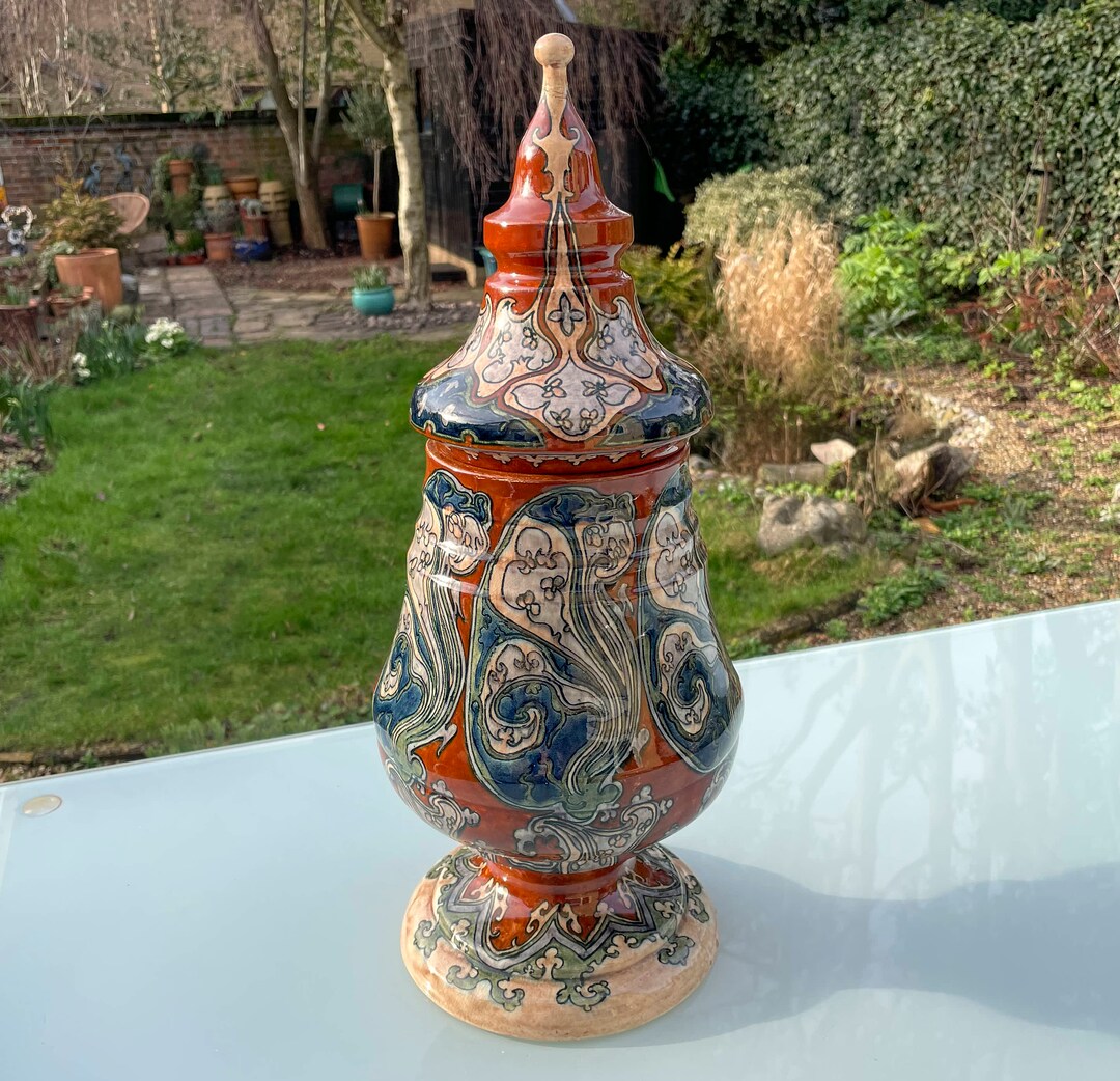 Rare and Large 1900s Art Nouveau Holland, Utrecht Pottery Vase and ...
