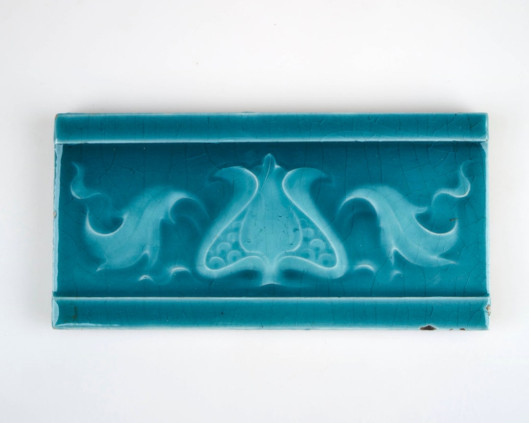 Antique 1900s English H. & R. Johnson Art Nouveau Poppy 6x3inch ...