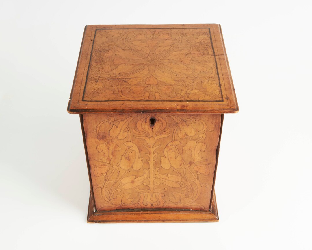 Unusual Antique 1900s Arts and Crafts Pen and Ink Work Box With Drop ...