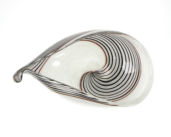 Stylish 1950s Aureliano Murano mezza Filigrana Glass Bowl - Etsy