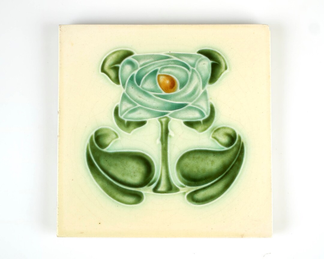 Antique 1900s Corn Bros Art Nouveau Amber and Blue Glasgow - Etsy