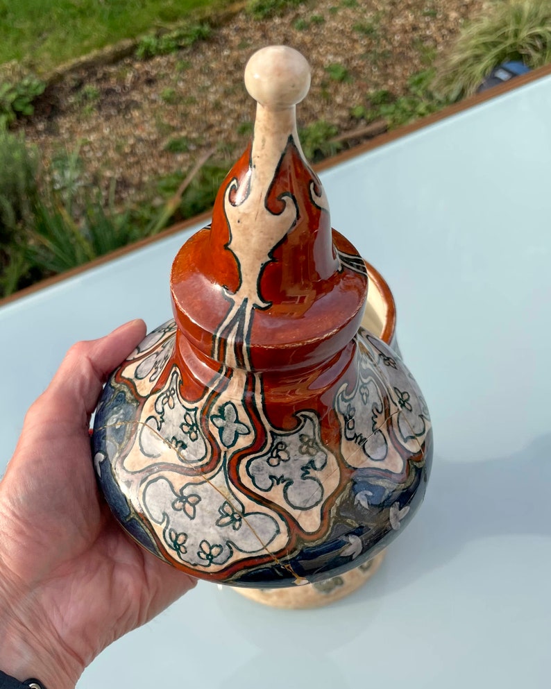 Rare and Large 1900s Art Nouveau Holland, Utrecht Pottery Vase and ...