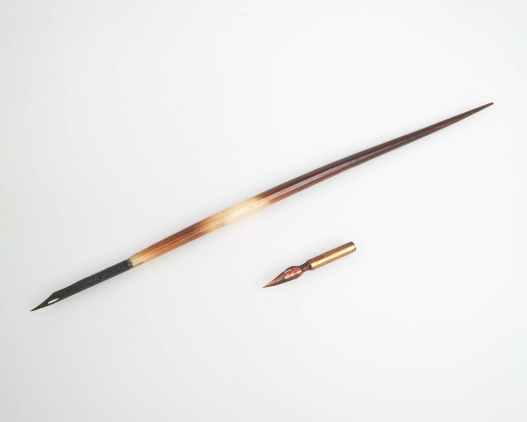 Antique 19thc. Porcupine Quill Dip Pen With Birmingham Steel Nib. Plus ...