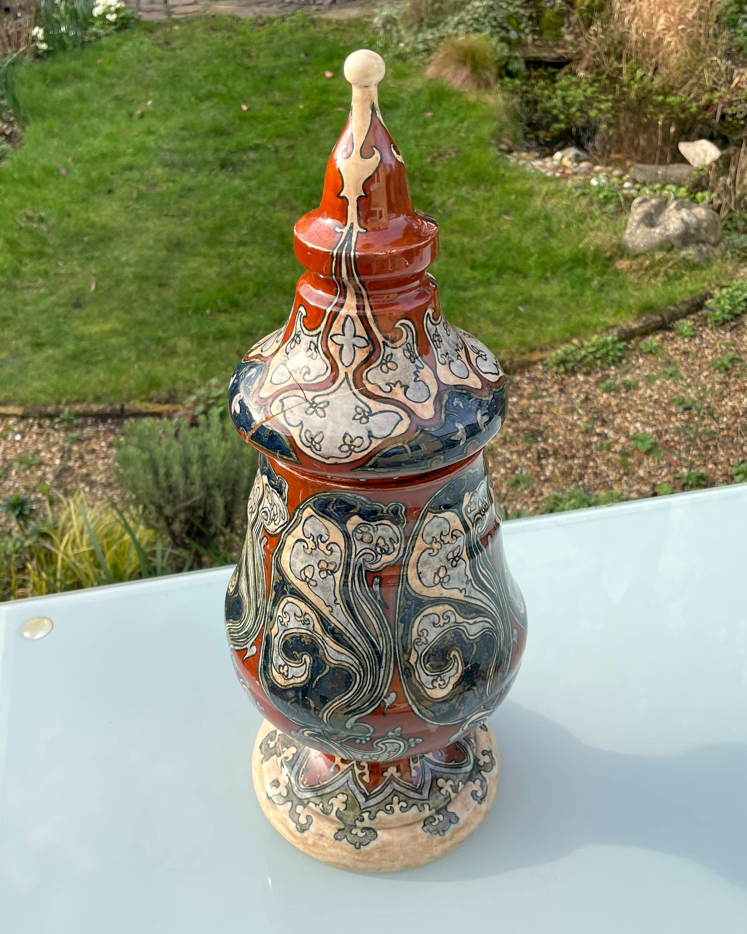 Rare and Large 1900s Art Nouveau Holland, Utrecht Pottery Vase and ...