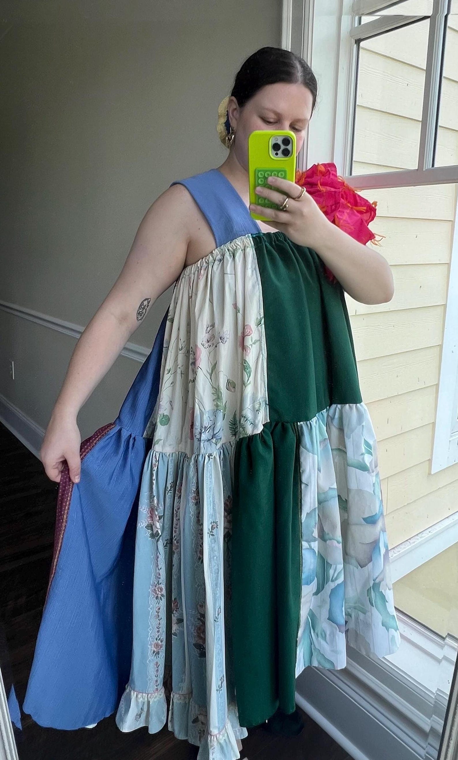 Closet Sale! Dress Made From All Thrifted Materials Size L/XL - Etsy