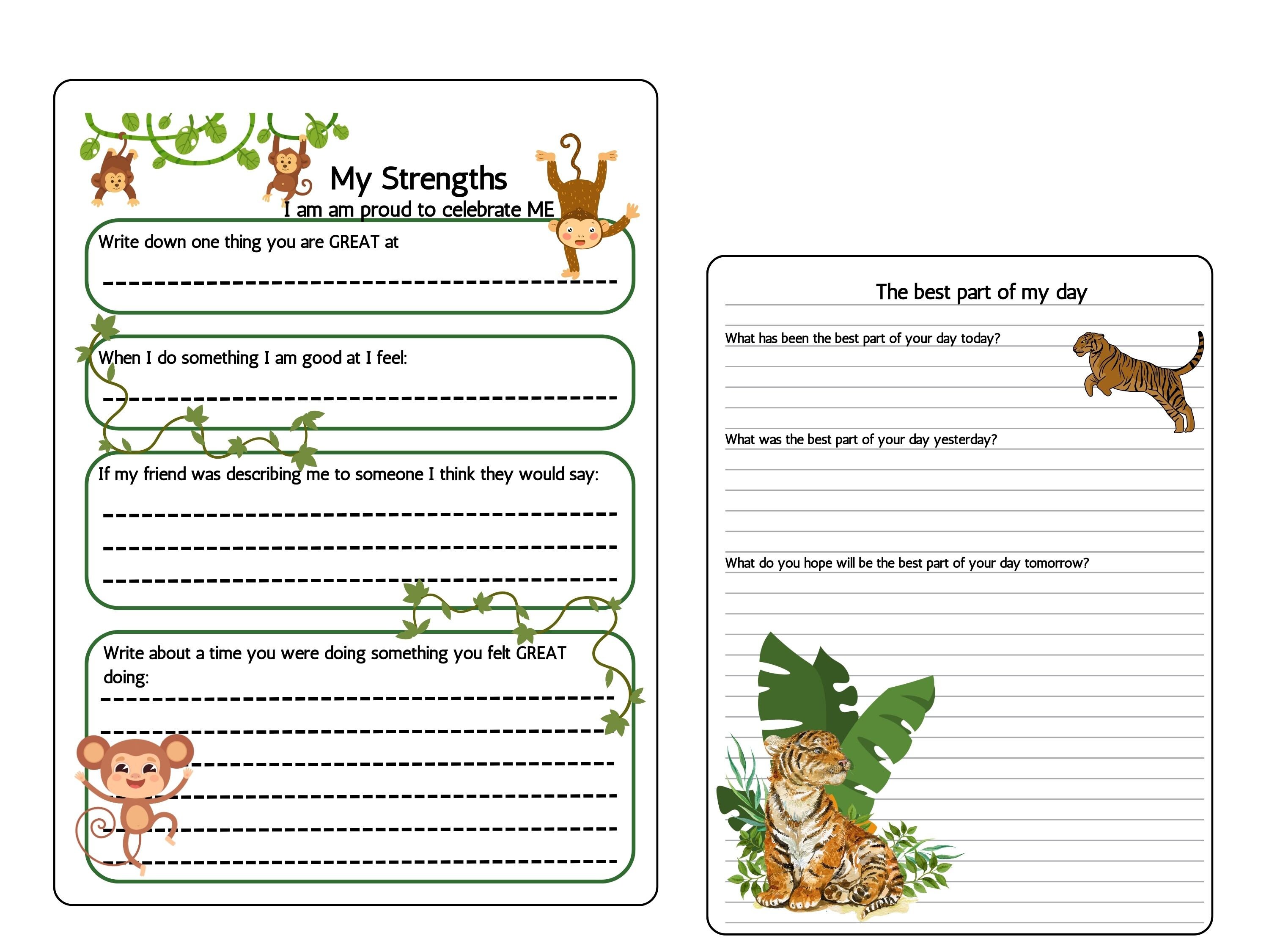 Jungle Themed Writing Prompts for Kids, Printable Sheets for Kids ...
