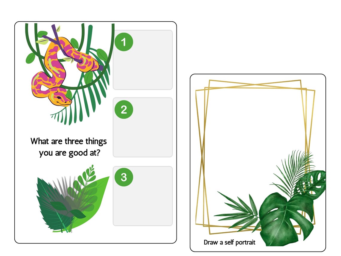 Jungle Themed Writing Prompts for Kids, Printable Sheets for Kids ...